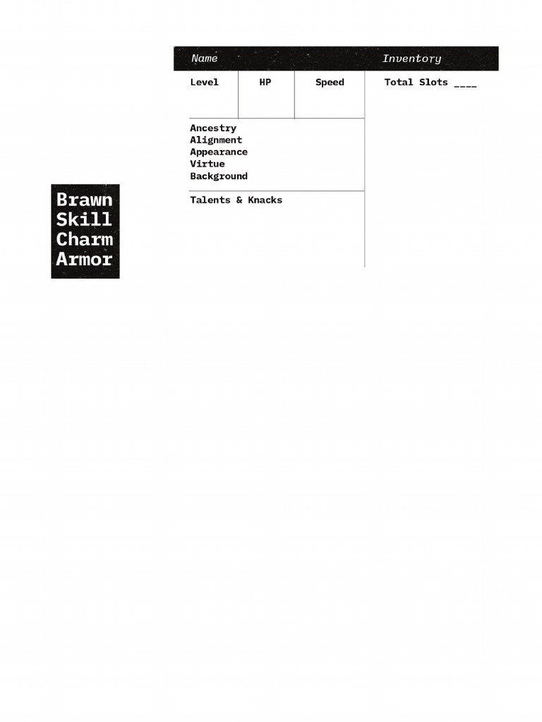 Fhave Character Sheet v1 | PDF