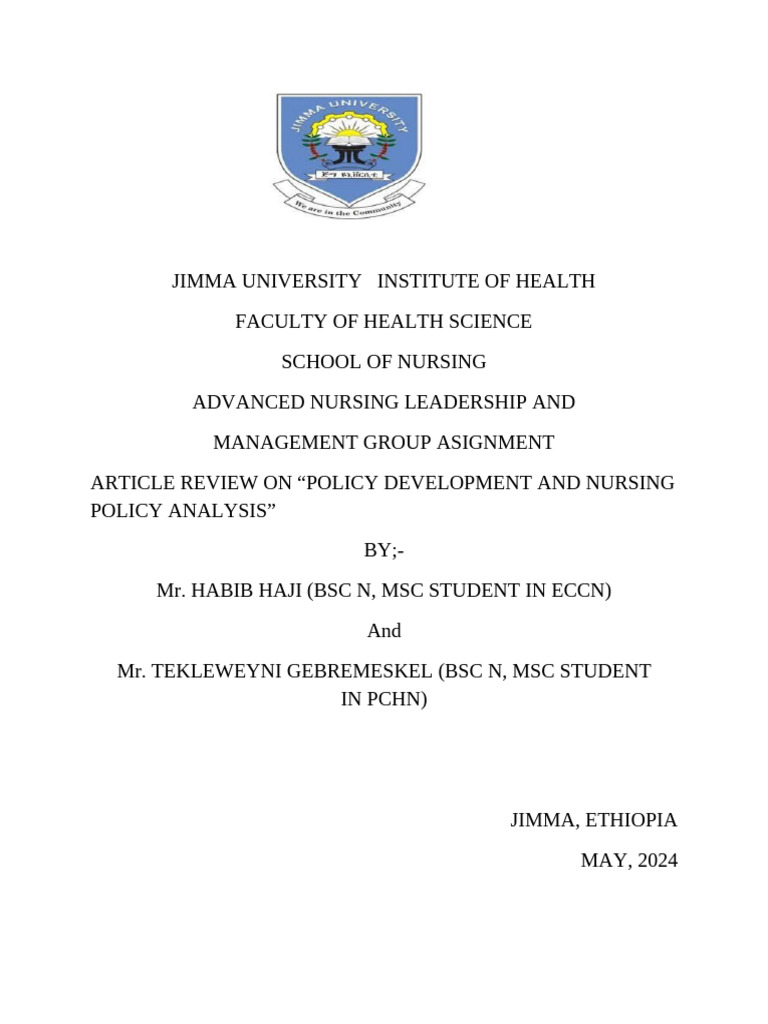 Article Review Byhabib - Tekleweyin - 1 | PDF | Nursing | Health Care
