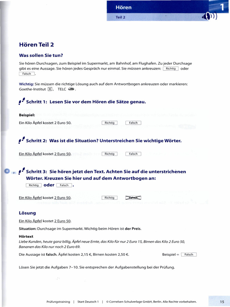 A1 Hören Teil 2 | PDF