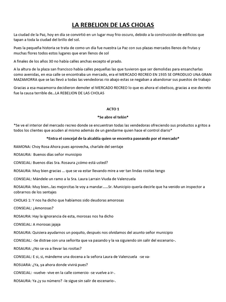 La Rebelion de Las Cholas | PDF