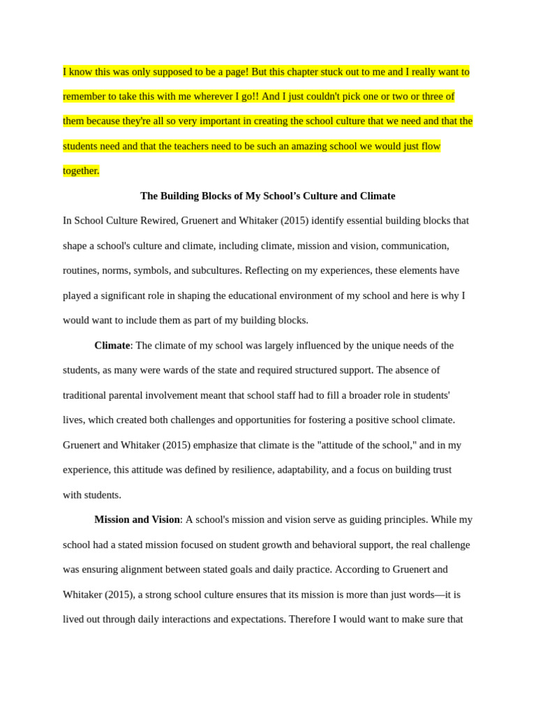 Building Blocks of School Culture | PDF