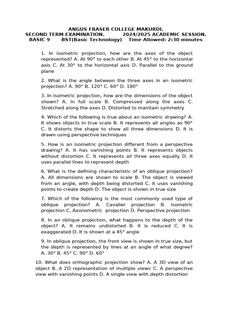 BST (Basic Technology) 2nd. Term B9 EXAMS | PDF | Infographics ...