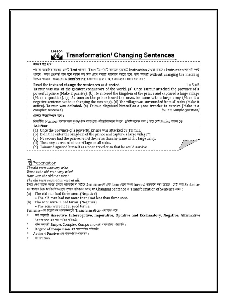 12 Transformation | PDF | Clause | Linguistics