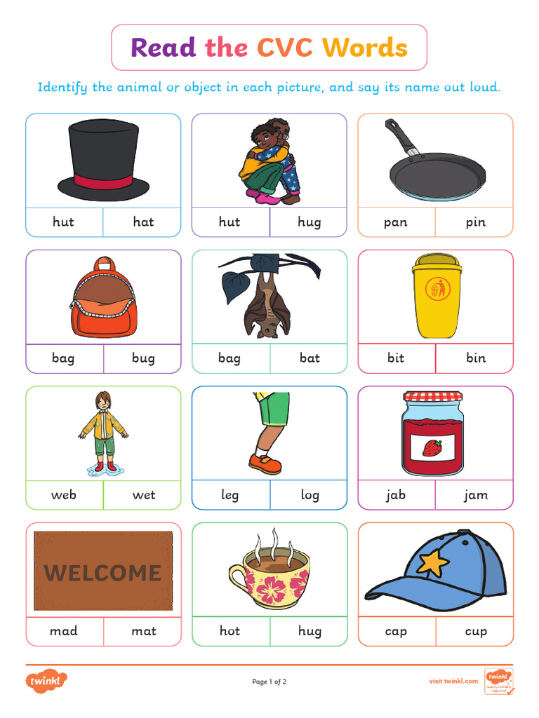 CVC Words Picture Identification Activity | PDF