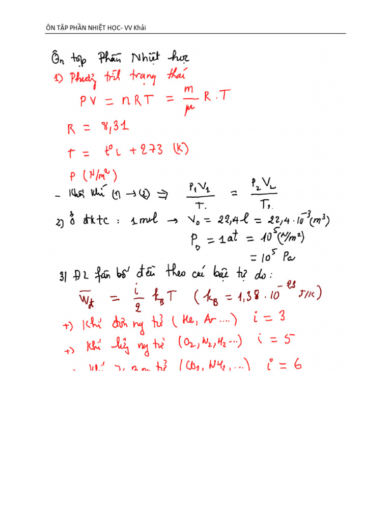 Zoom VL2 ON TAP PHAN NHIET HOC | PDF