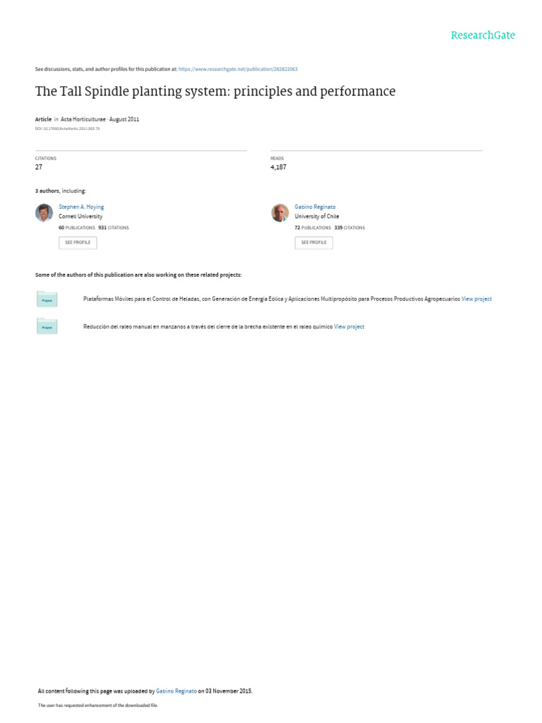 The Tall Spindle Apple Production System | PDF | Pruning | Trees