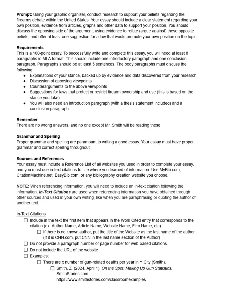 2A Argumentative Prompt & Rubric | PDF | Essays | Argument