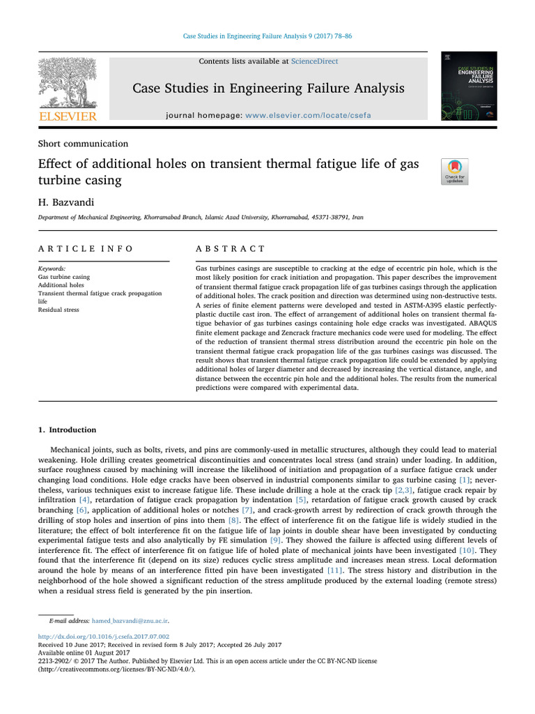 Thermal Fatigue in Gas Turbine Casings | PDF | Fracture | Fatigue ...