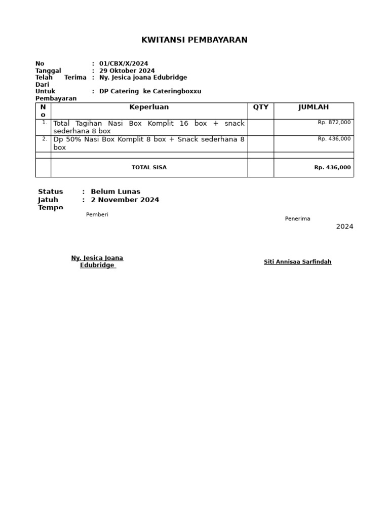 KWITANSI PEMBAYARAN | PDF
