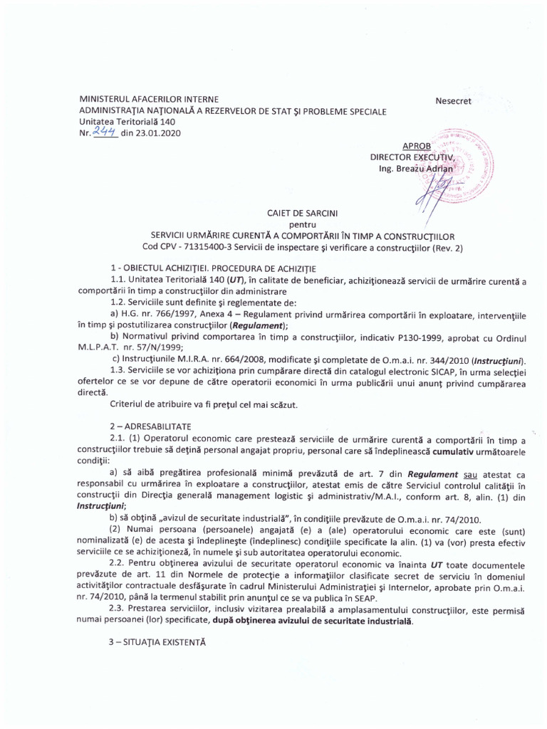 Caiet de Sarcini | PDF