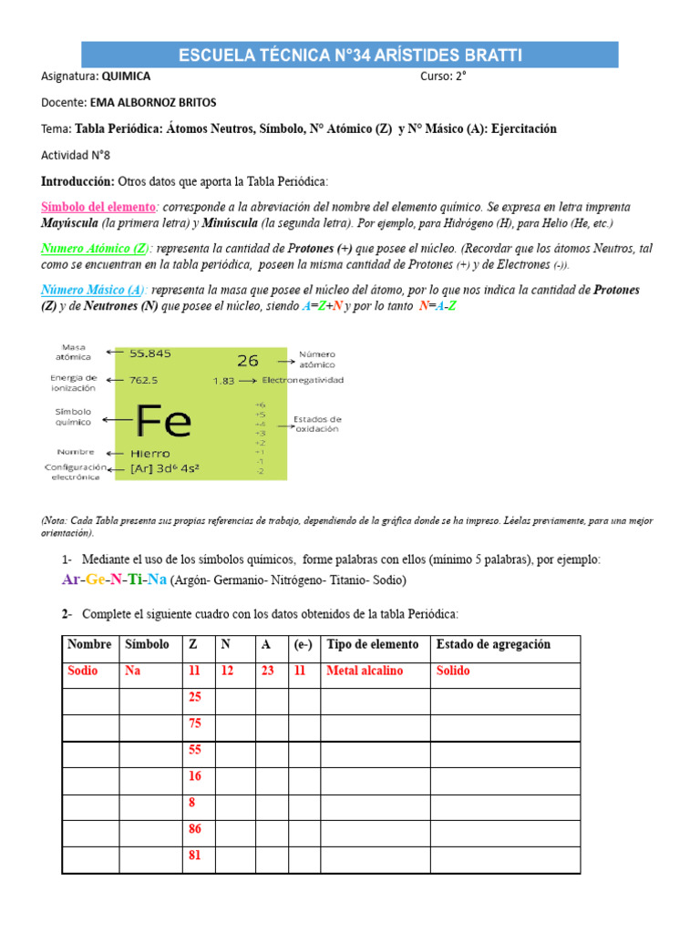 Romina Ines Navarro - 2.quimica. Act8-2022 | PDF