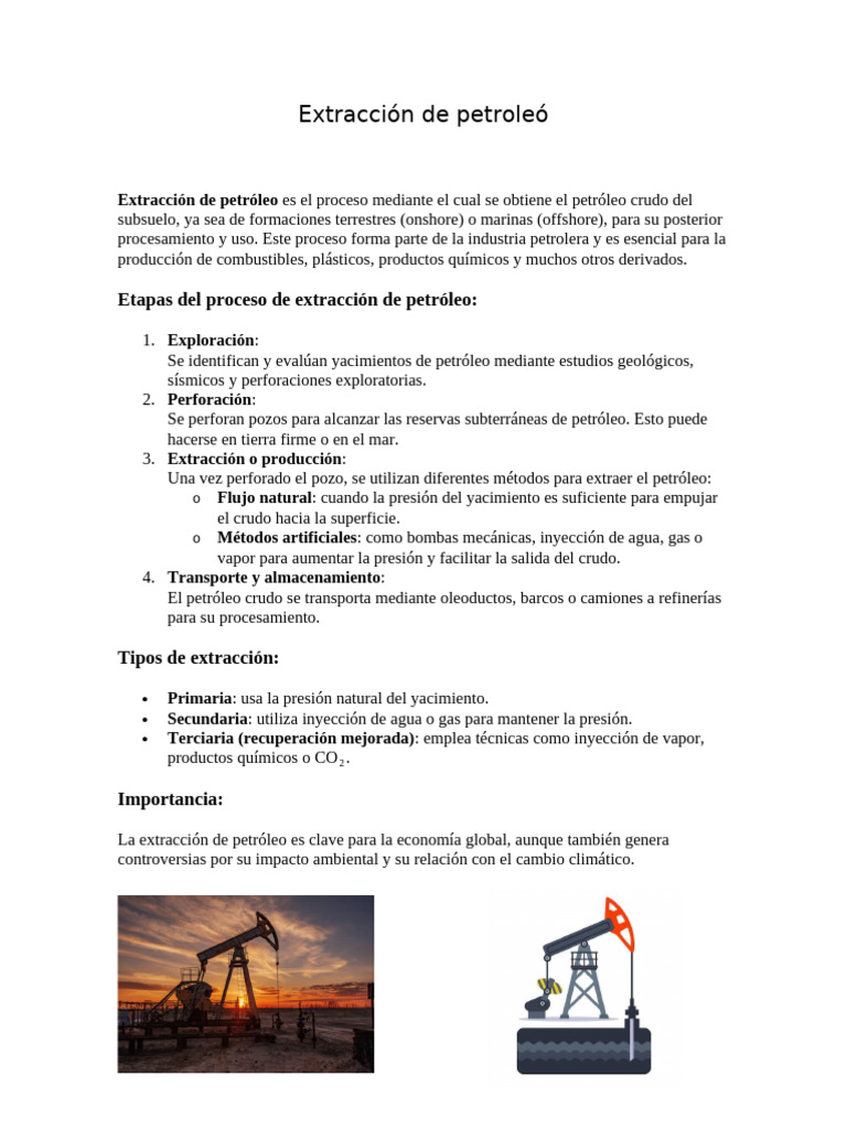 Extracción de Petroleó | PDF | Petróleo | Petroquímico