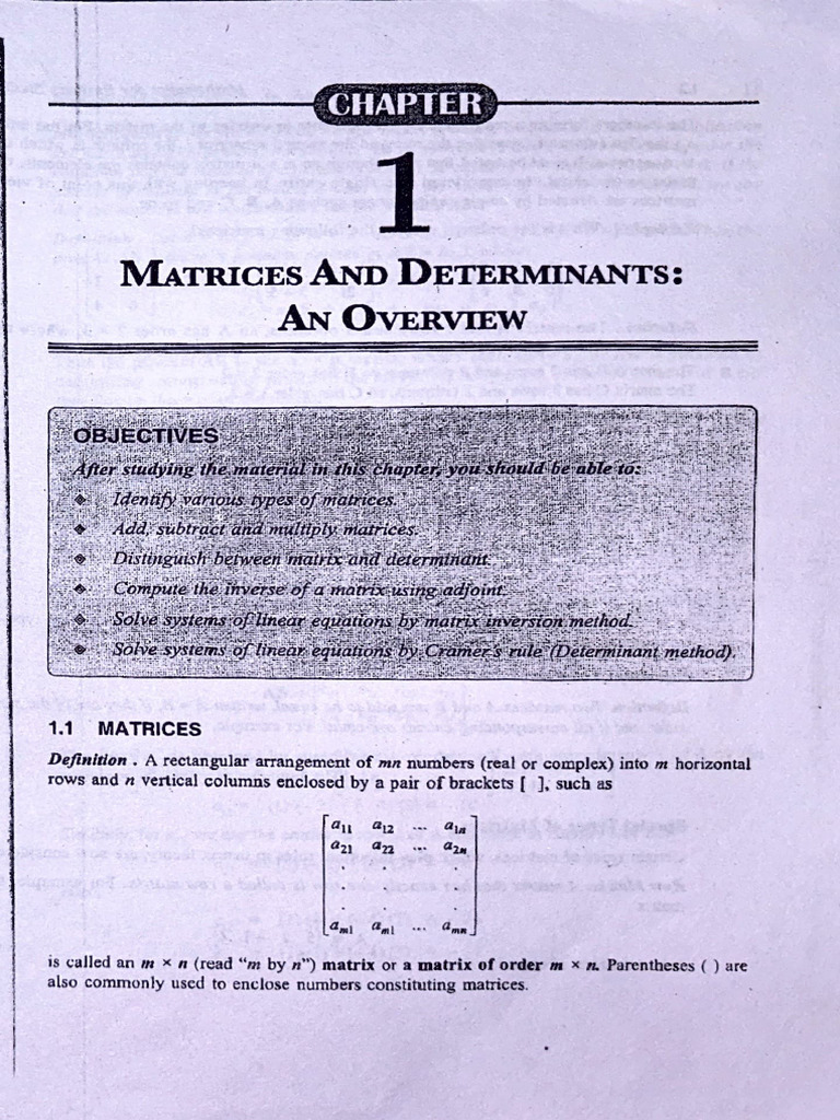 BM CH1&2 Matrices | PDF