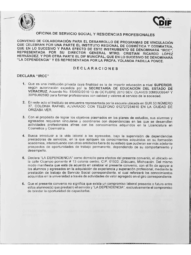 CONVENIO IRCC - DIF 2025 | PDF