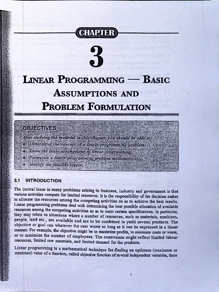 BM CH3&4 LinearProgramming | PDF