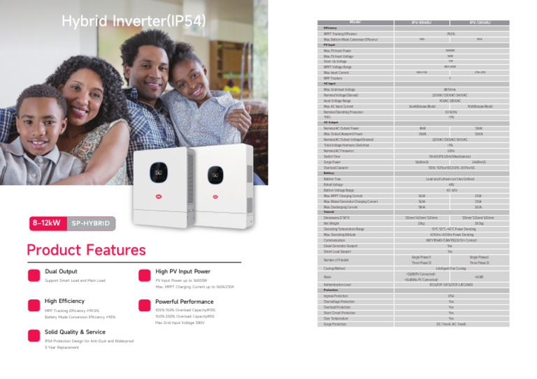 IPV-12K48U Hybrid Inverter Features | PDF | Electrical Components ...