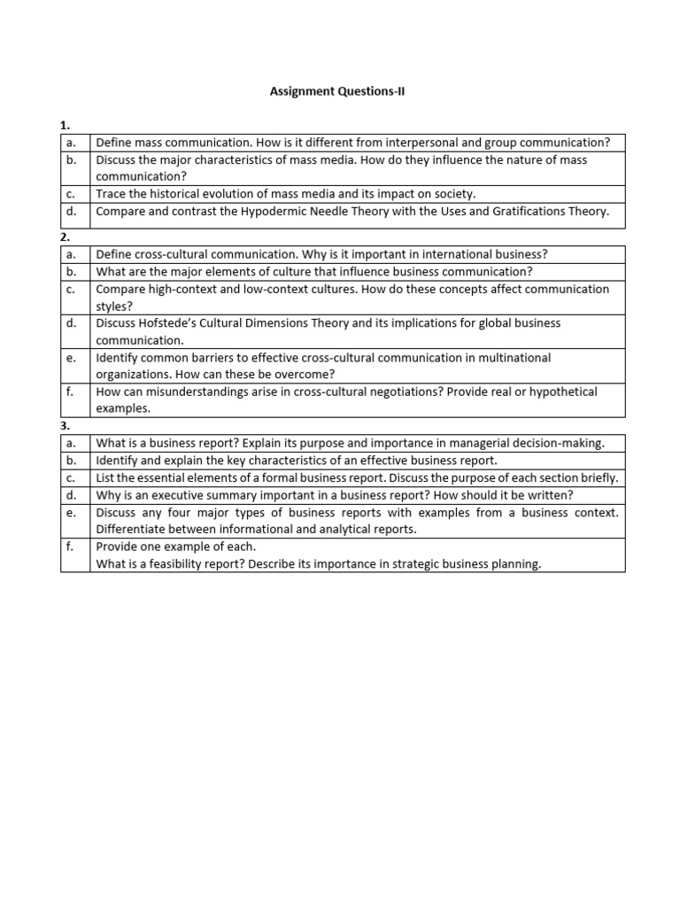 Assignment Questions-II | PDF