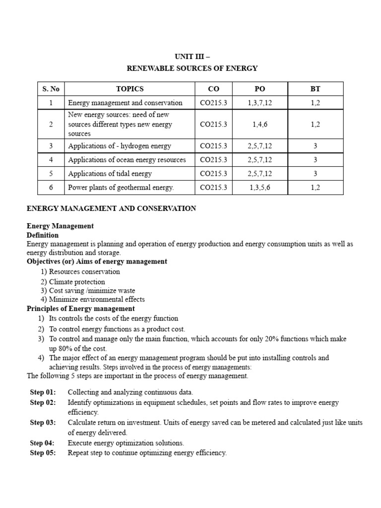 Ess Unit - Iii Co Po BT | PDF | Geothermal Energy | Energy Conservation