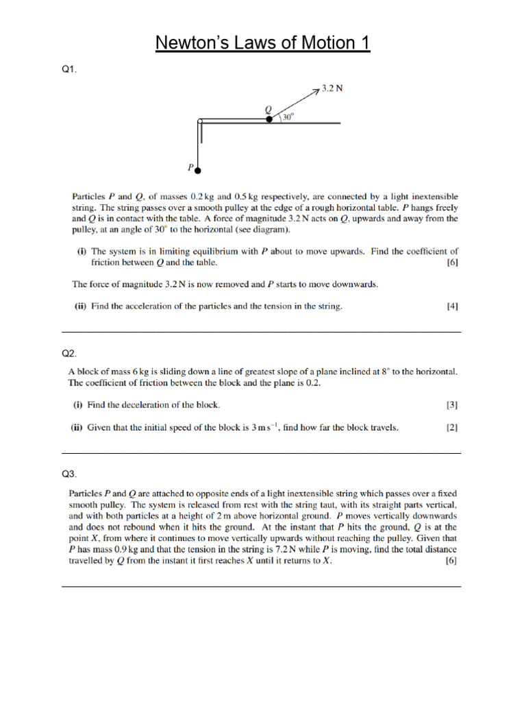 Newtons Laws of Motion 1 | PDF