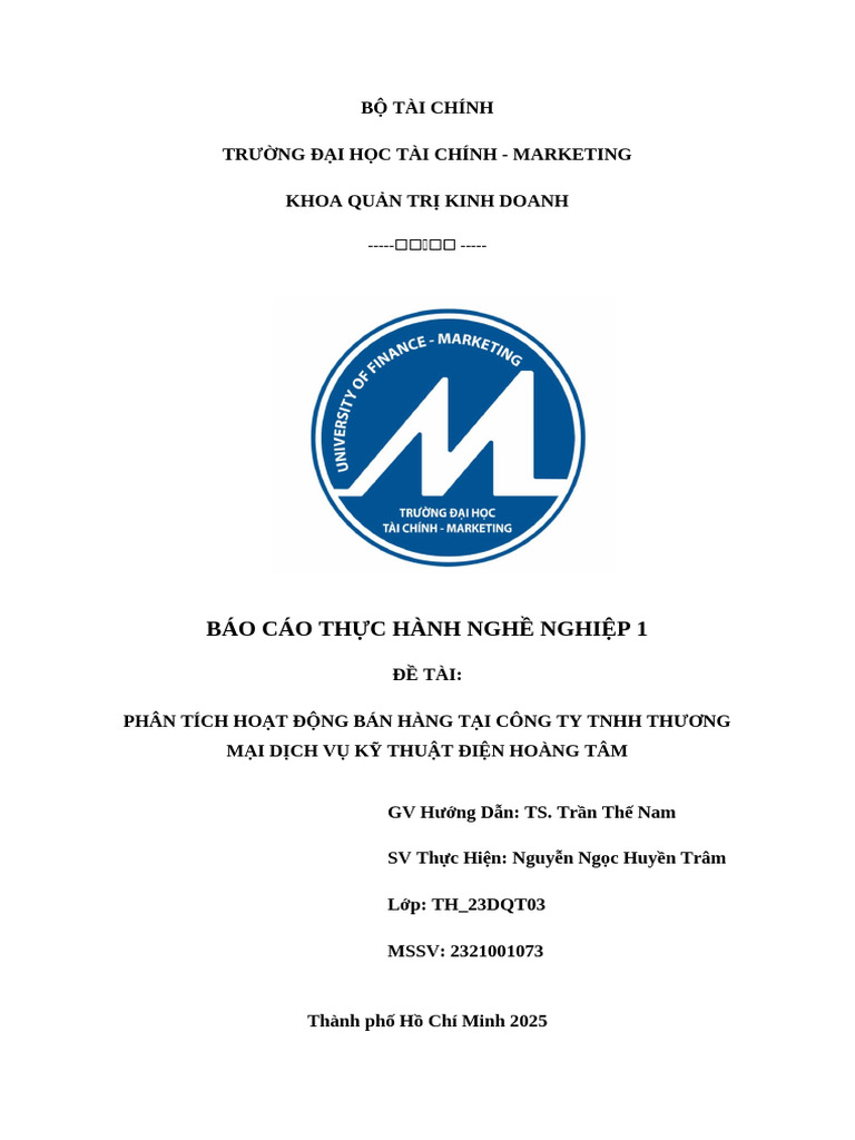 MUC LUC+PHAN MO DAU - Docx - NguyenNgocHuyenTram - 2321001073 | PDF