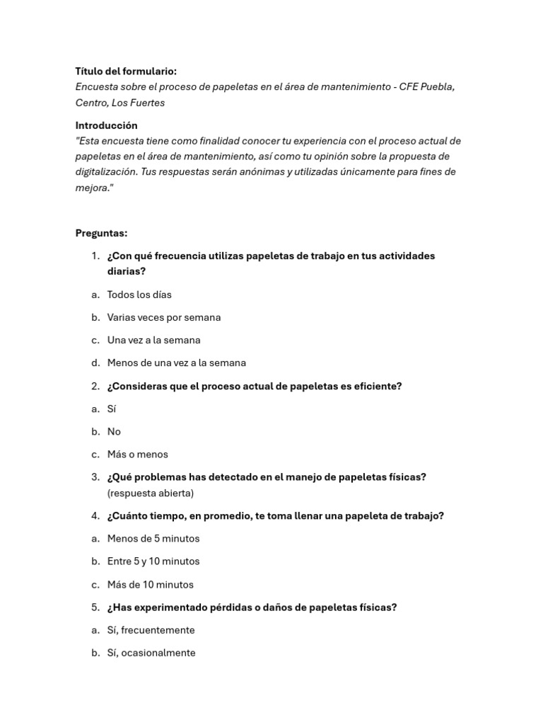 Encuesta Papeletas | PDF