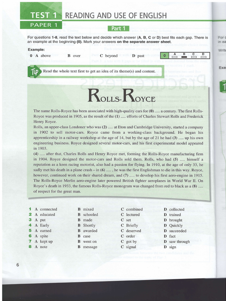 English Reading Comprehension Test | PDF
