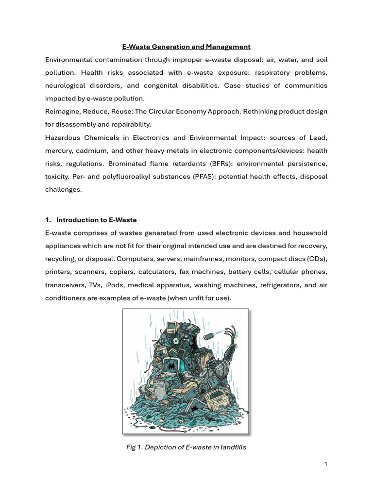 4 E-Waste Generation and Management | PDF | Electronic Waste | Recycling