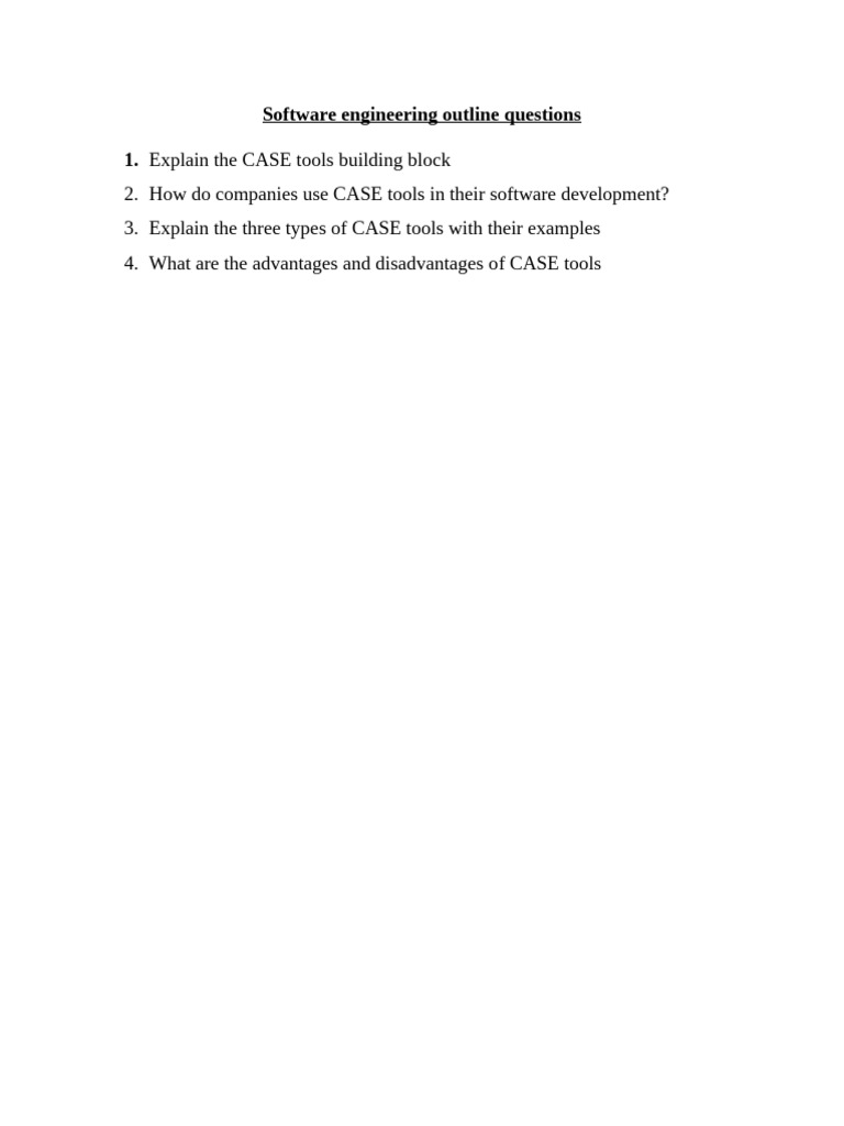 Software Engineering Outline Questions | PDF