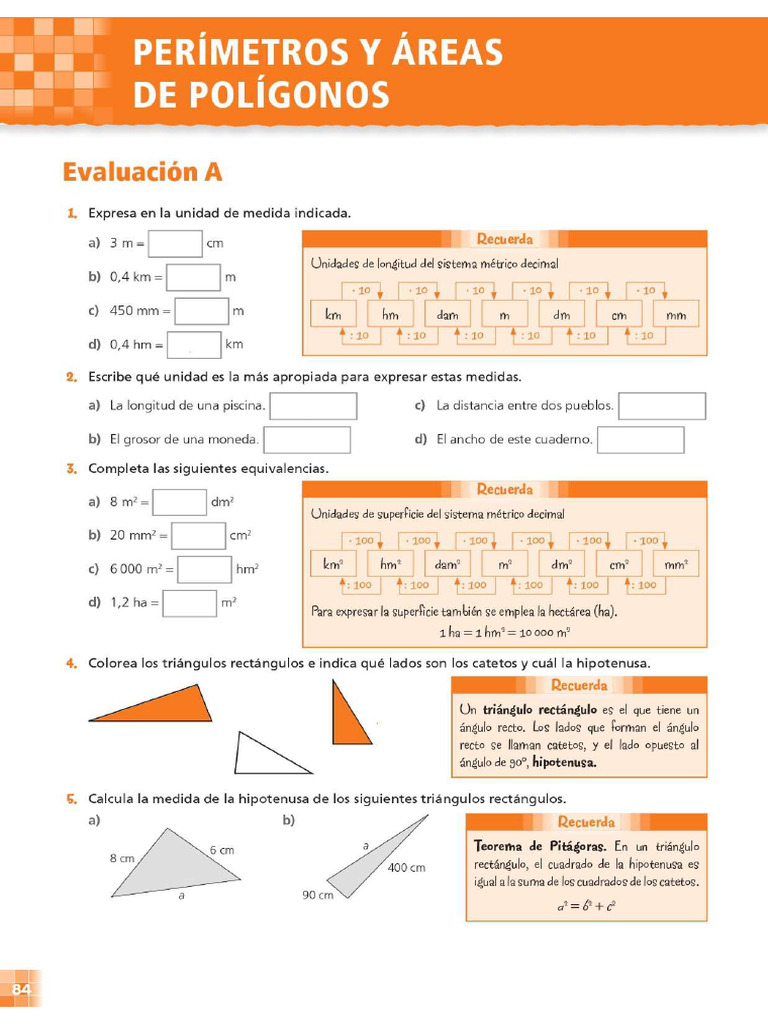 Ejercicios: Áreas y Perímetros 1º ESO | PDF