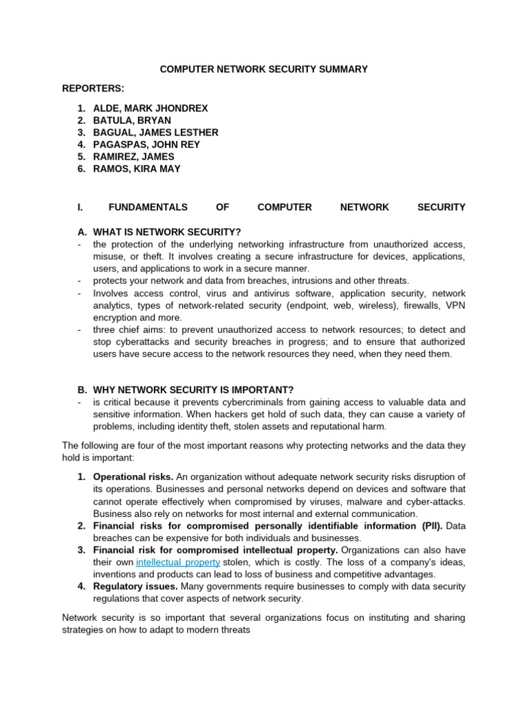 Computer Network Security Summary Part 1 Revised | PDF | Cryptography | Transport Layer Security