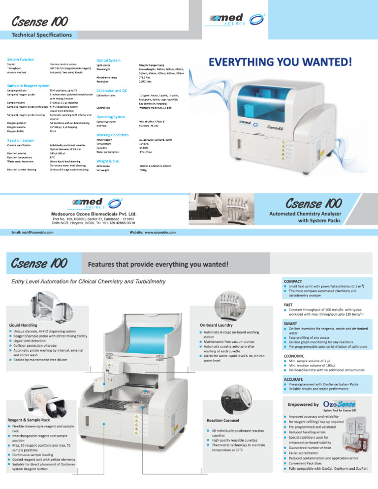 csense-100-auto-chemistry-analyzer | PDF
