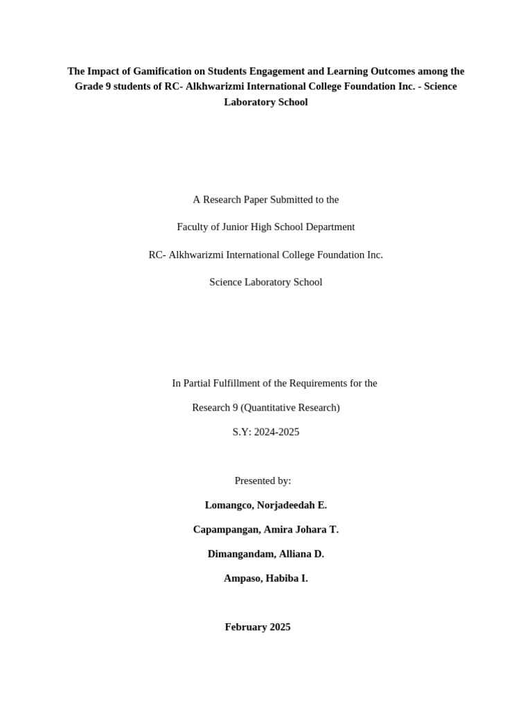 Final Research Chapter (1,2,3,4,5) | PDF | Motivation | Motivational