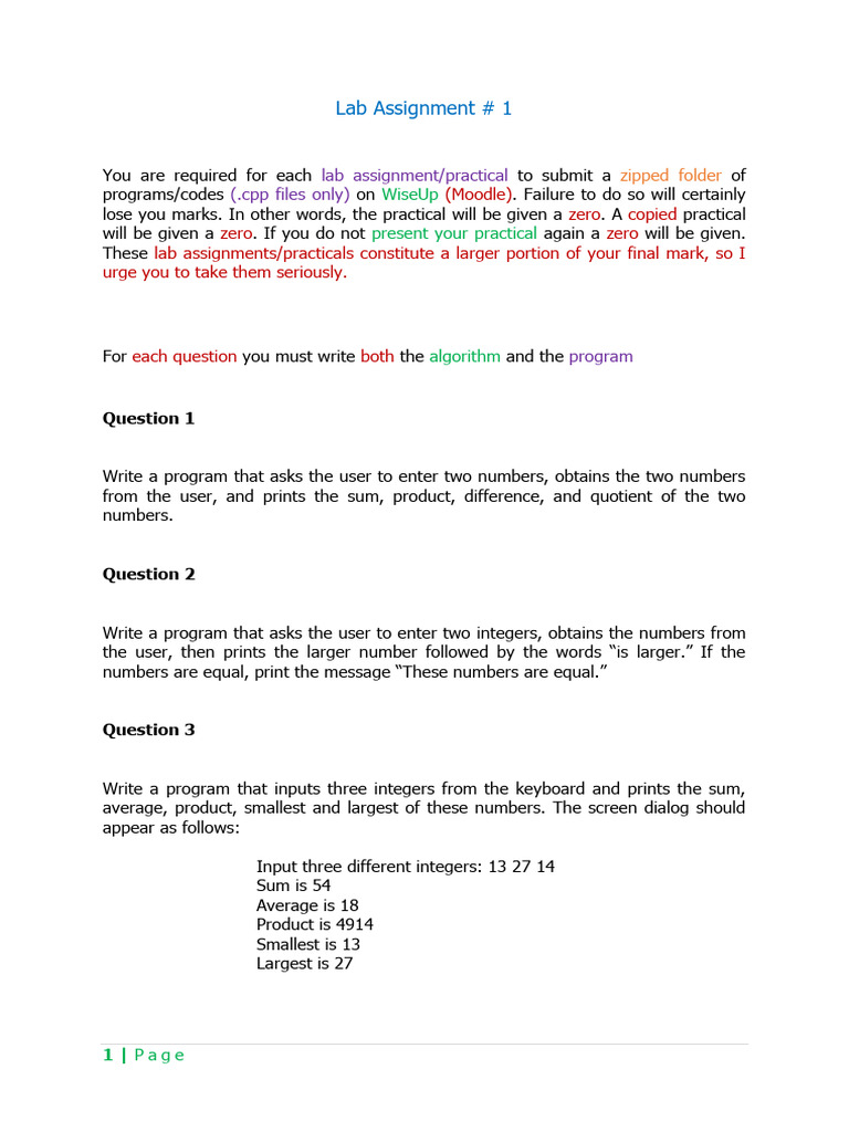 CSP15W1 Lab Assignment 1 | PDF | Integer | Circle