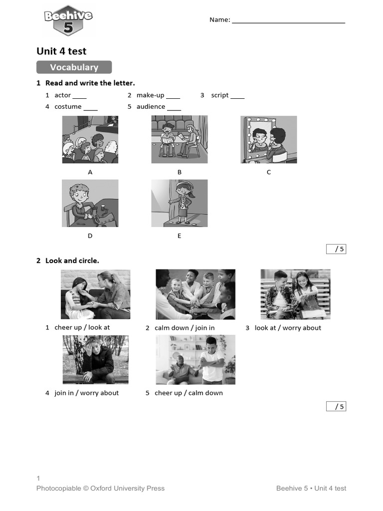 Beehive 5 Unit 4 Test Materials | PDF | Bagheera | Baloo