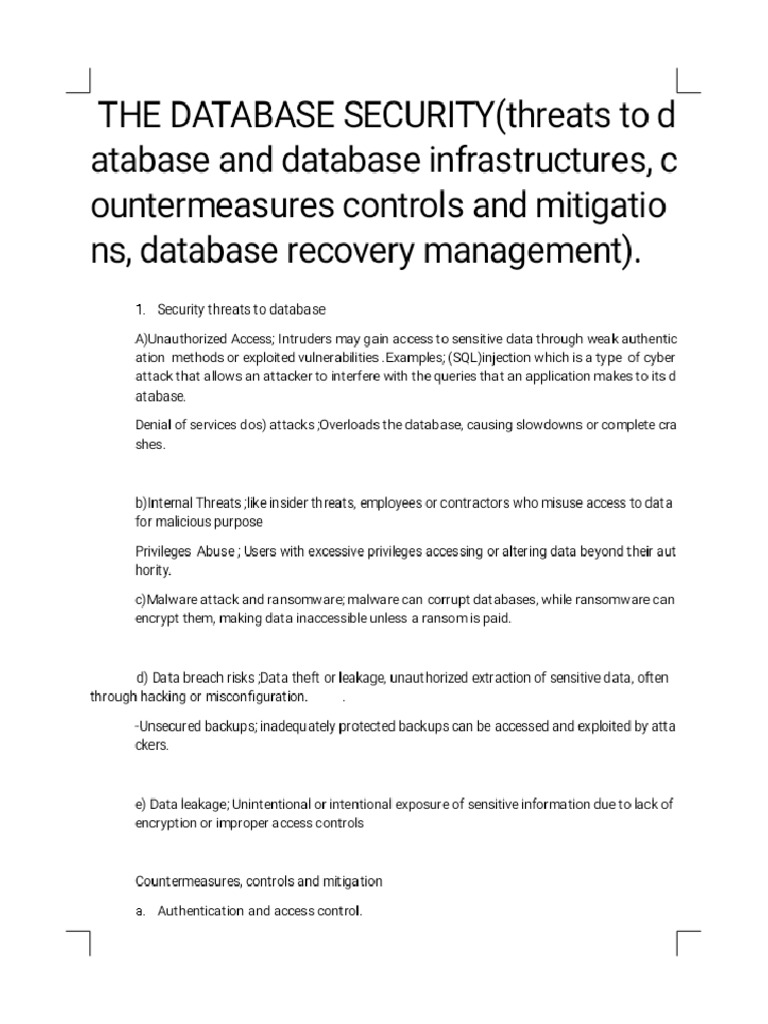 THE DATABASE SECURITY - Phoenix | PDF
