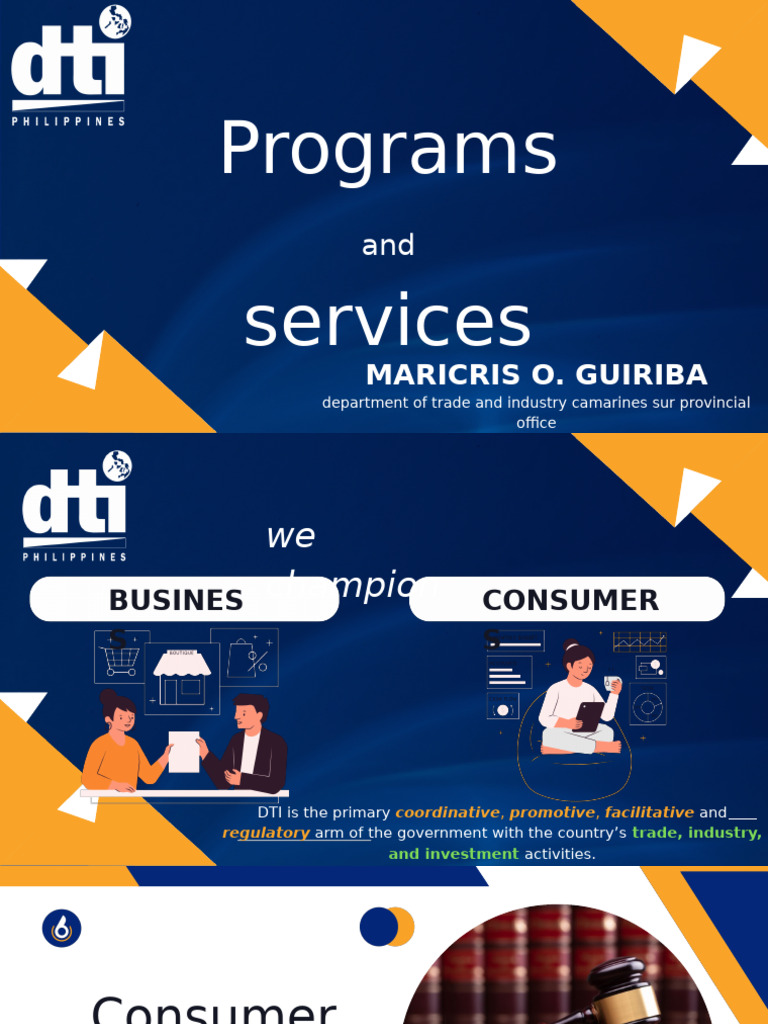 DTI Programs and Activities-NEGSOYO CENTER .pdf | PDF ...