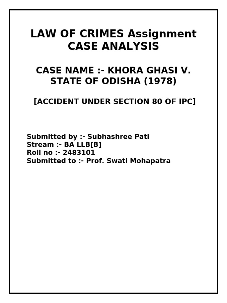 Law of Crimes Assignment | PDF