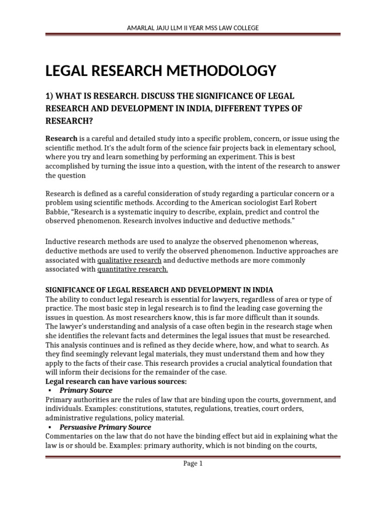 Legal Research Methodolog1 | PDF | Sampling (Statistics) | Statistics