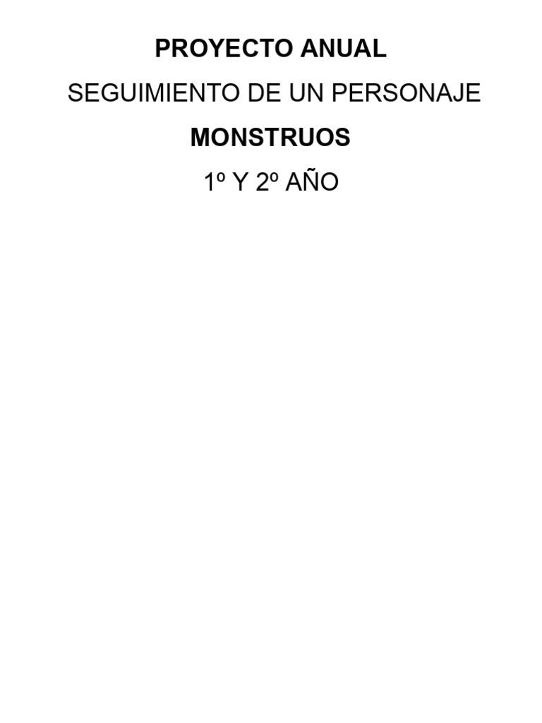 PROYECTO MONSTRUOS 1º y 2º.docx | PDF | Escritura | Comunicación humana