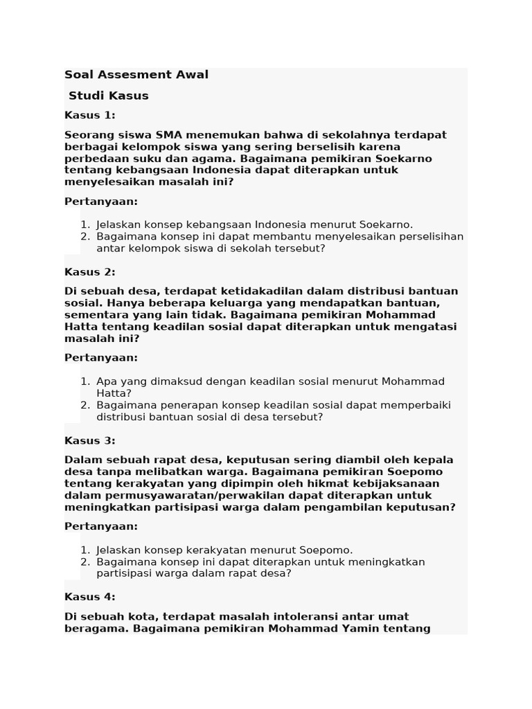 Soal Assesment Awal kls x unit 1 | PDF