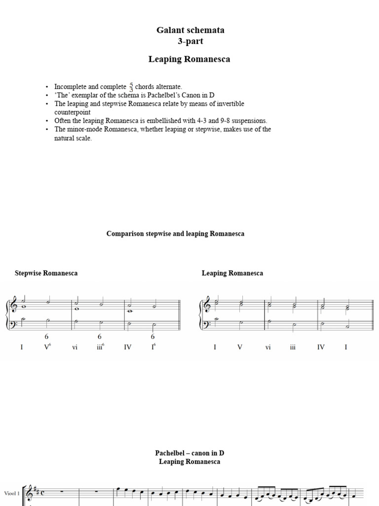 Leaping Romanesca and Galant Schemata | PDF | Pachelbel's Canon ...