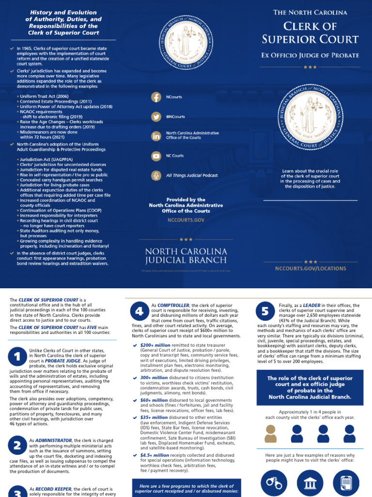 CLERKS OFFICE Tri Fold Brochure 07 2022 | PDF | Law Clerk | Superior Court