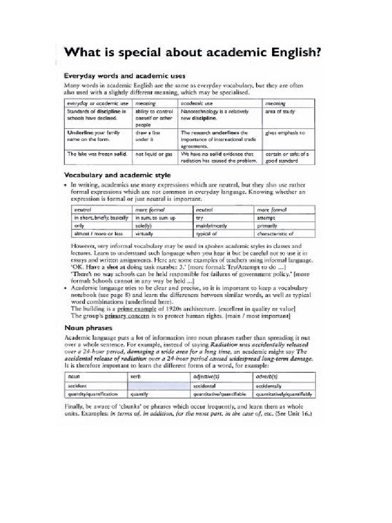 1 ACADEMIC - ENGLISH - U1 - What - Is - Academic - English | PDF