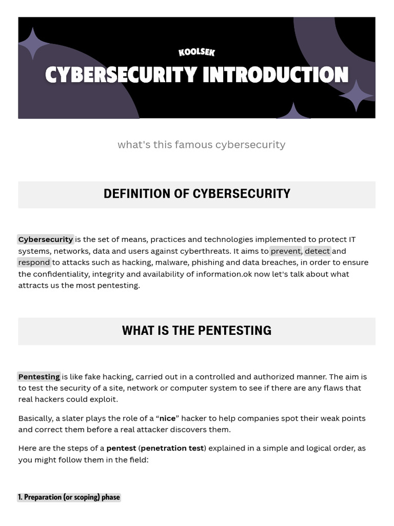 Introduction To Cybersecurity Pdf Security Computer Security