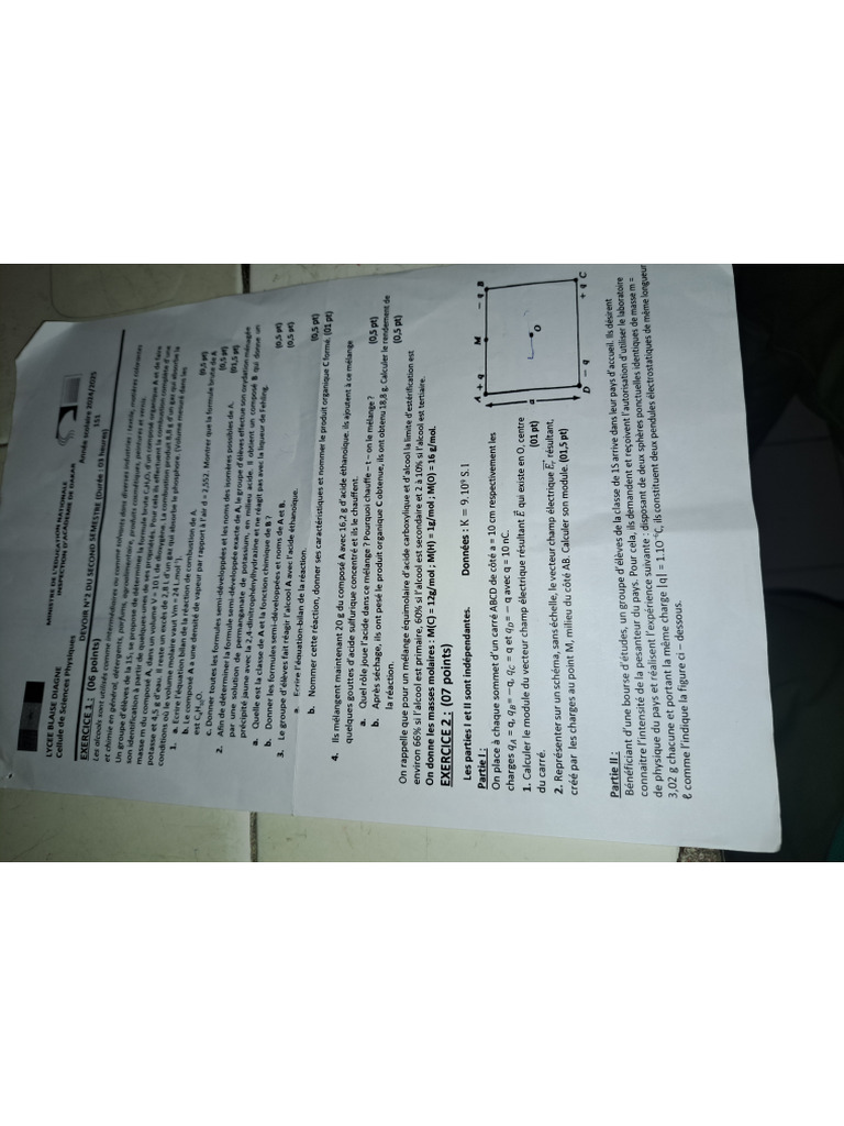 Devoir Numéro 2 PC | PDF