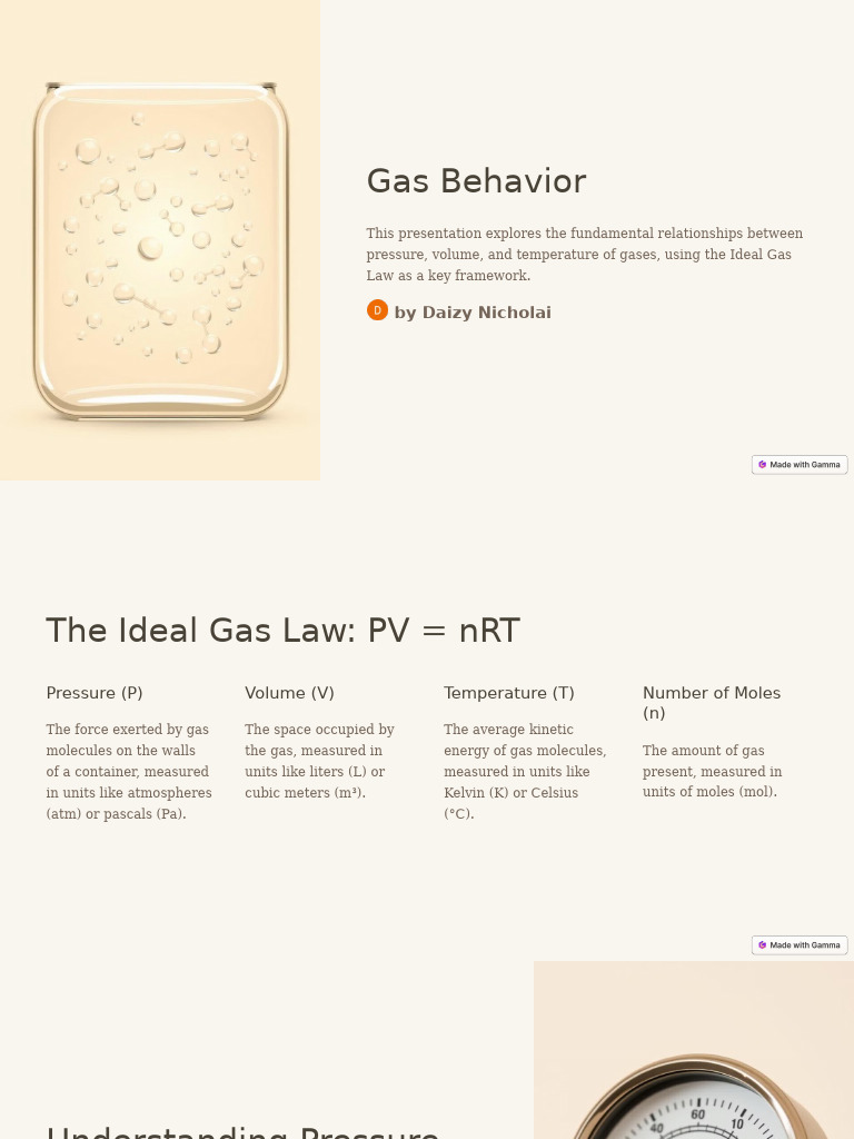 Gas Behavior and the Ideal Gas Law | PDF | Gases | Temperature