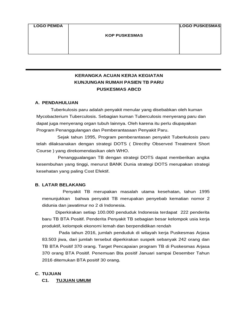 3.kak Kunjungan Rumah Pasien TB Paru | PDF