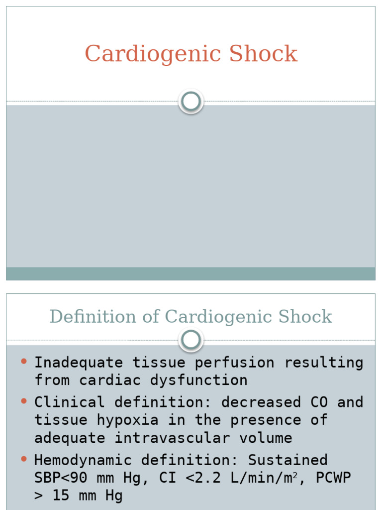 241220190Mx of Cardiogenic Shock | PDF | Heart | Shock (Circulatory)