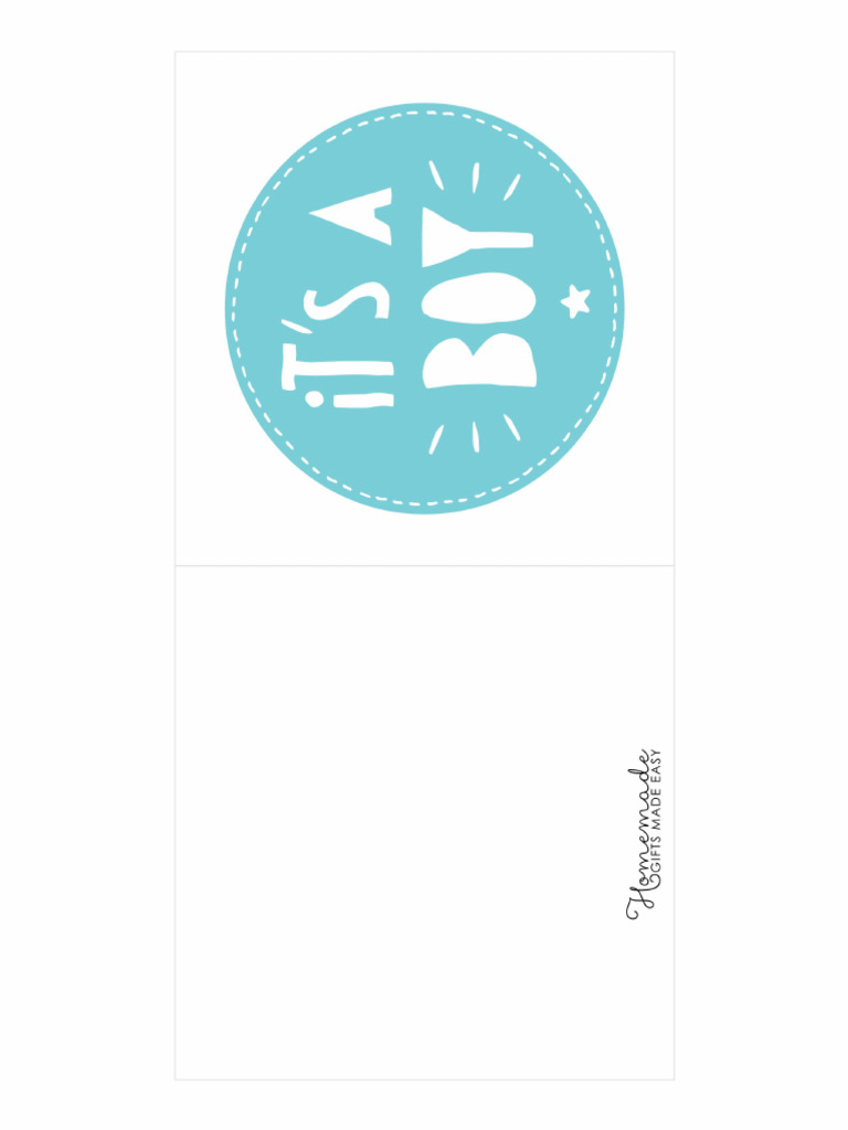 Printable Baby Cards Its A Boy Blue | PDF