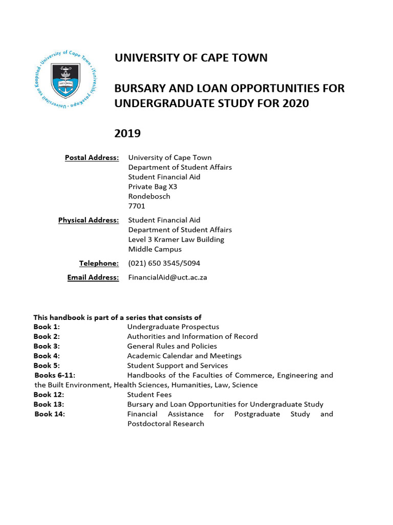 UCT Handbook 13 2019 UG Bursaries and Loans | PDF | Student Financial ...